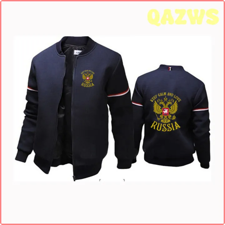QAZWS เสื้อแจ็คเก็ตแขนยาวมีฮู้ดสำหรับผู้ชาย,ใหม่ตรานกอินทรีสีทองคุณภาพ ...