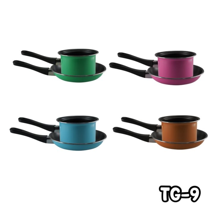 Teflon Panci Set Warna 2 Pcs Panci Serbaguna TG-9 Panci Set Mini ...