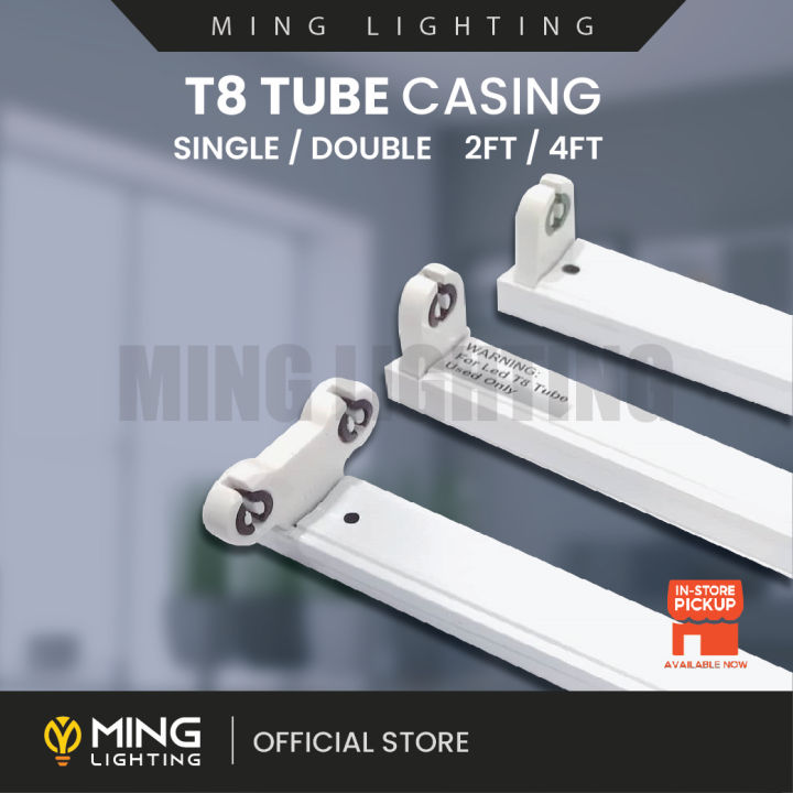 LED T8 Casing 2FT 4FT Kalimantang Single Double Fitting Light Tube ...