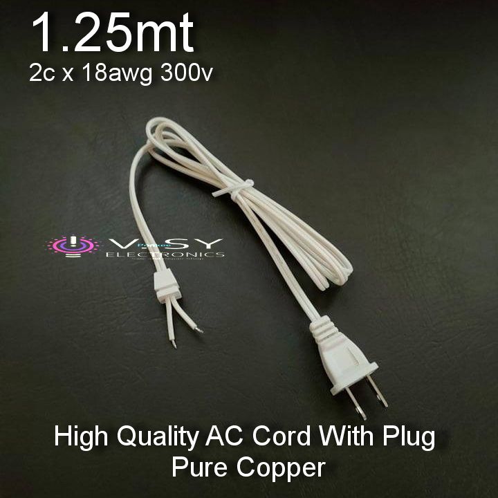 2 Pin / 2 prong Plug AC Power Cord Cable Replacement Cable Power Supply ...
