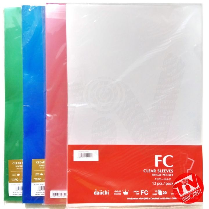 Map L Plastik Daiichi Clear Sleeves 9002 F4 / FC / Folio (1 pack = 12 ...