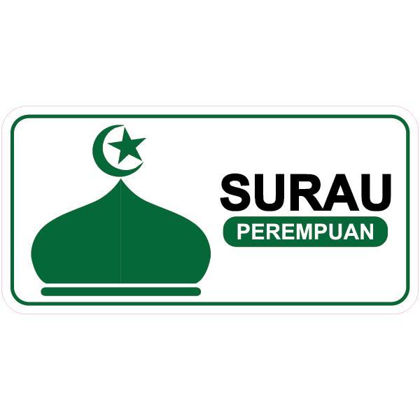 SURAU PEREMPUAN PVC SIGN STICKER 105X210MM | Lazada