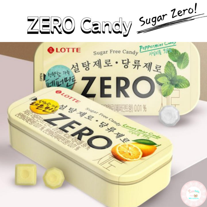 Lotte Sugar Zero Candy Xylitol Candy Lemon Mint Peppermint No Sugar Sweets Sugar Free Dessert