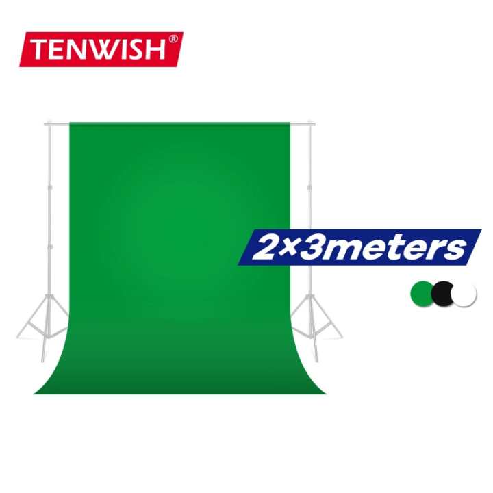 TENWISH 2x3 Meters Chroma Key Backdrop Green Screen for Photo Studio ...
