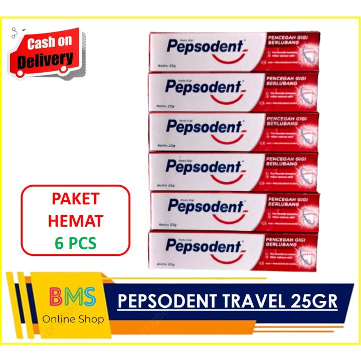PAKET HEMAT 6 PCS PEPSODENT ODOL 25 GR UNILEVER MURAH PEPSODENT TRAVEL ...