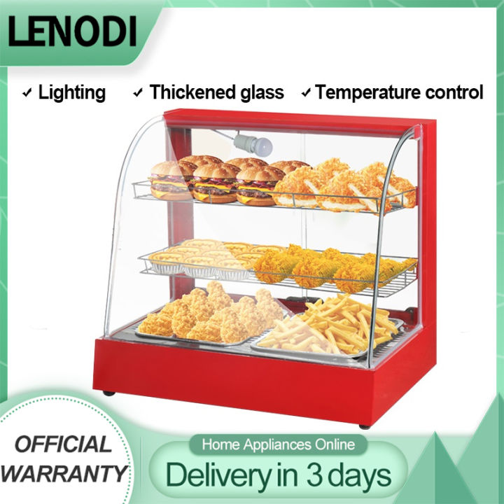 LENODI Constant temperature cabinet heating display counter fried ...