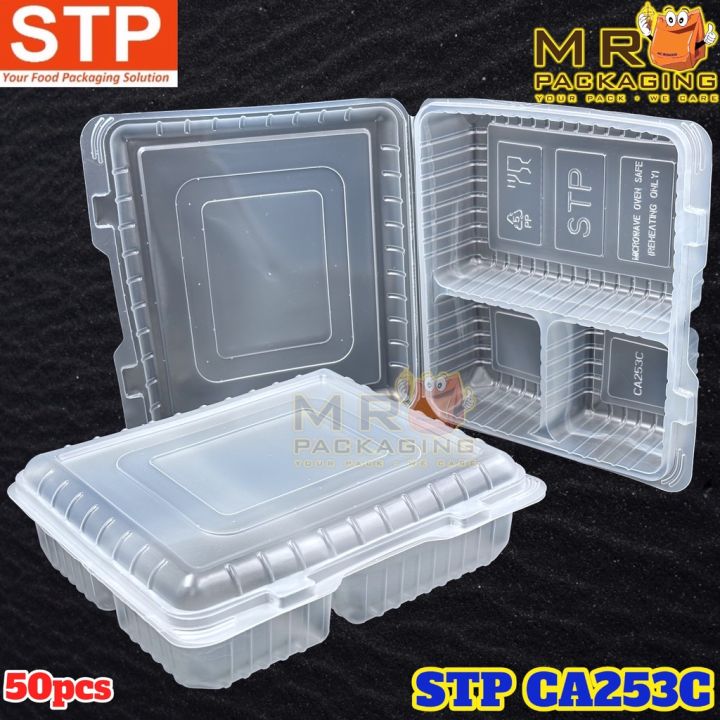 STP 1500ml 3 Compartment Lunch Box [ 50pcs± ] STP CA253C Disposable ...