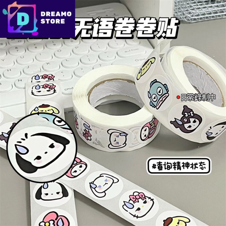 Dreamo 500pcs/roll Kawaii Sanrio Stickers Roll Cartoon Puppy Dog ...
