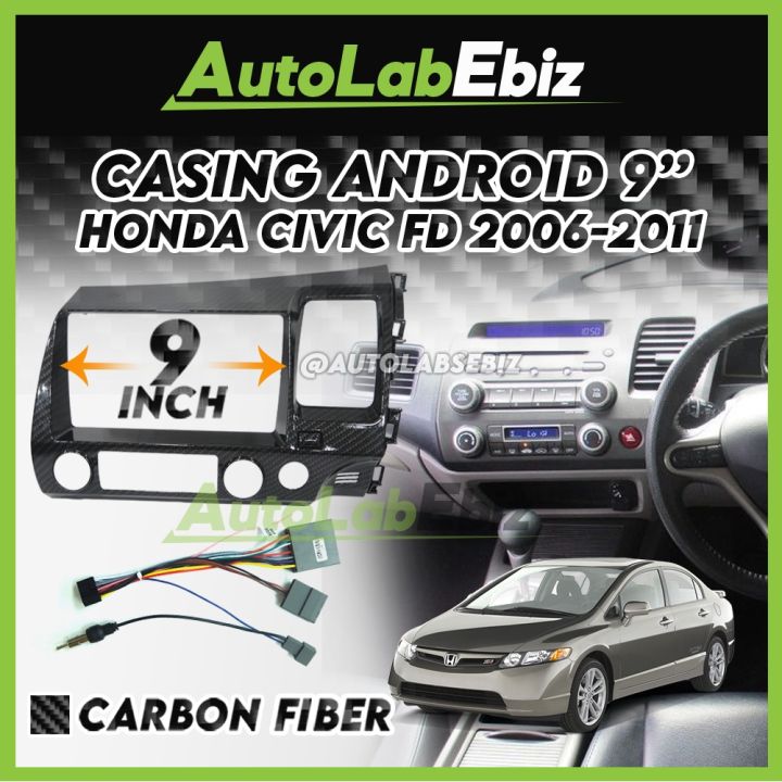 🔥CARBON FIBER🔥 HONDA CIVIC FD 2006-2011 Android Player Casing 9" inch ...
