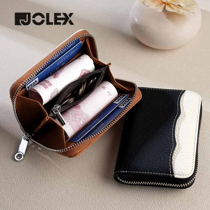 Jolex High-end Leather Texture Multifunctional Zipper Coin Purse For ...