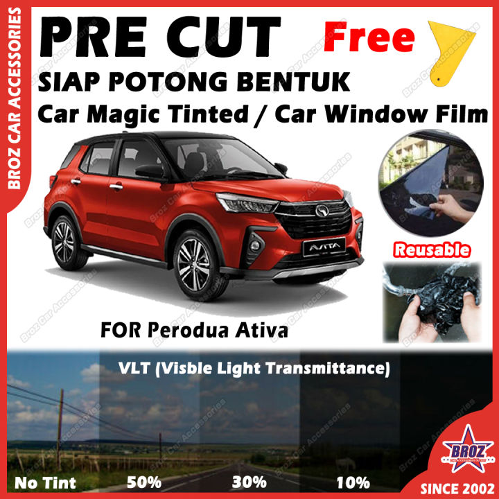 For Perodua Ativa Magic Tinted Removeable and Reusable Car Window Glass ...