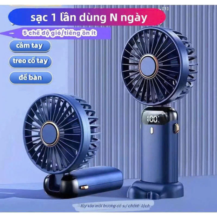 [QUẠT GẤP GỌN HIỂN THỊ PIN]Quạt cầm tay mini tích điện pin 6000mah tặng ...