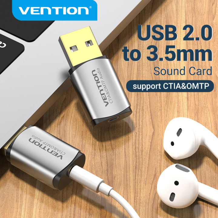 Vention Sound Card USB To Jack 3.5mm 2 in 1 Adapter USB audio interface ...