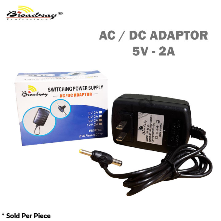 Broadway AC DC Adaptor 5v 2amperes adaptor 5V 2A Internal Plug 2.1mm ...