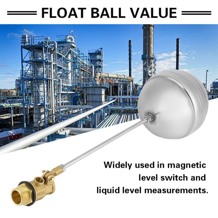 Float Ball Value DN15 G1/2 Brass Male Thread Water Sensor Stainless ...