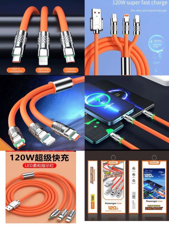 Kabel Data 120W 6A Plat Besi Kabel Tebal Fast Charging Cable For Micro ...