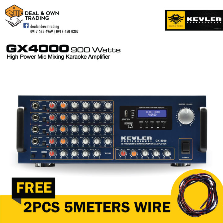 Kevler GX-4000 900Wx2 High Power Integrated Amplifier USB/SD Card slot ...