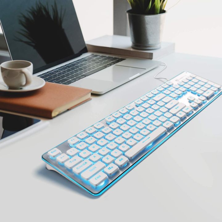 LANGTU L1 Membrane Gaming Keyboard Wireless Membrane Metal Panel ...