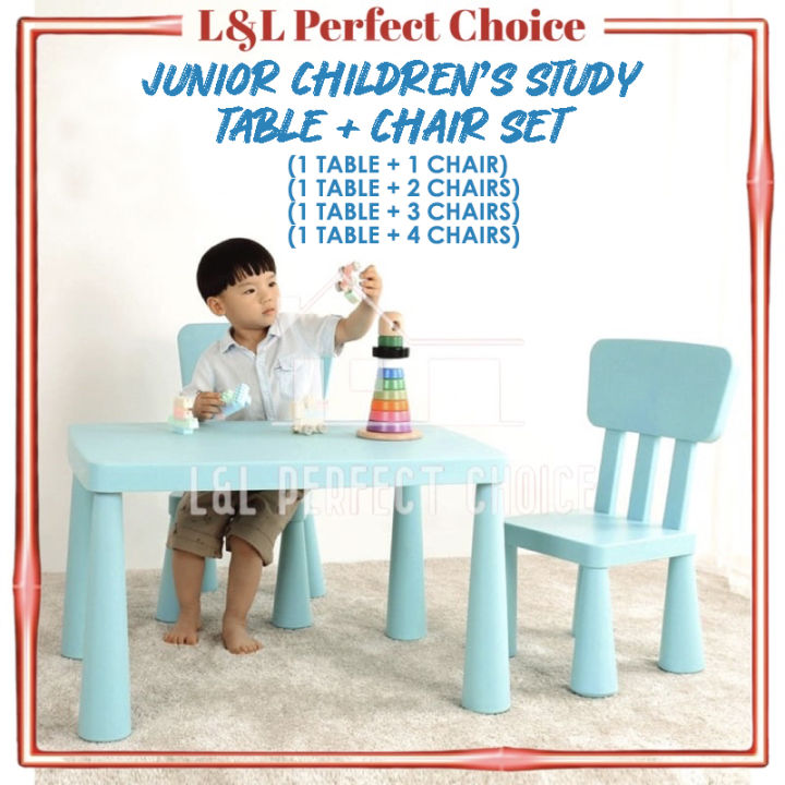 LL PERFECT Children Junior Kids Study Table set 1 Table with 2 Chair ...