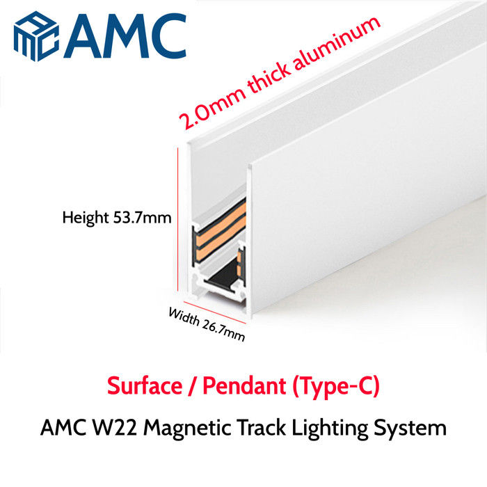 AMC W22 Rail 1 Meter Magnetic Track Light System Inbow Outbow Lampu ...
