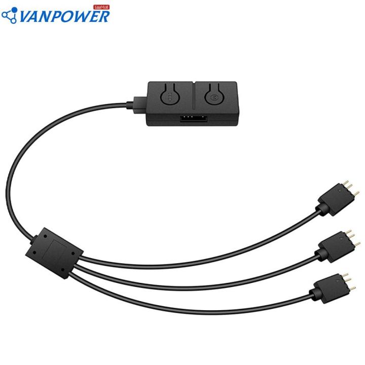 5V To 12V RGB Transfer Hub with 3-Way Splitter 3pin To 4pin ARGB Light ...