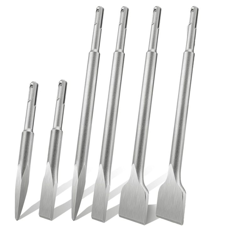 6-Piece Sds Chisel Wide Tiles for Hammer Drill, Spatula Chisel, Pointed ...