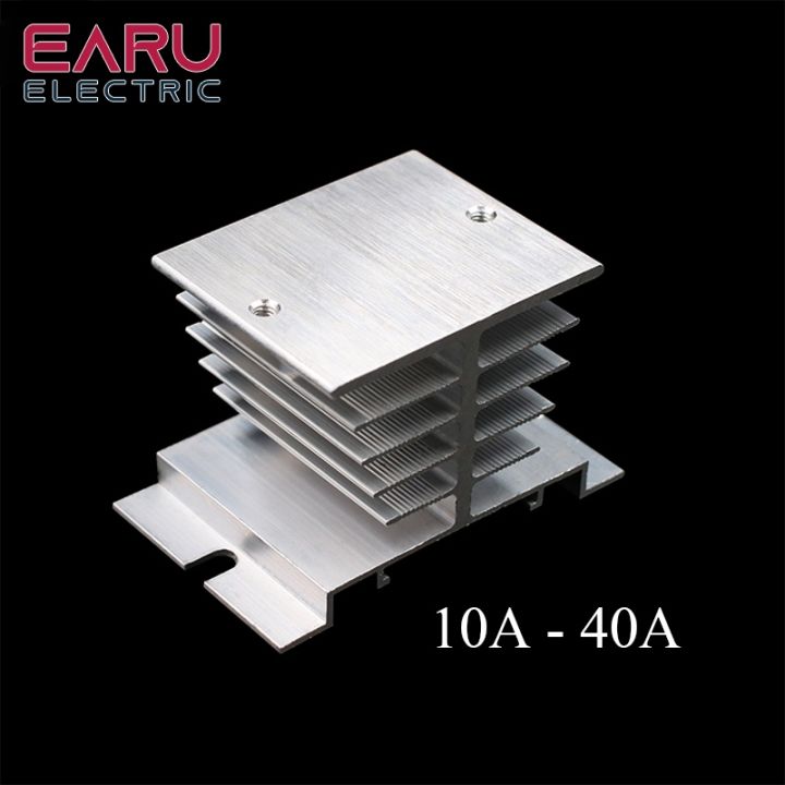 1 pcs New Aluminum Fins Single Phase Solid State Relay SSR 10A to 40A Aluminum Heat Sink ...