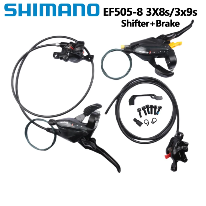 Shimano EF505 BR M315 3X9 3X8ความเร็ว MTB จักรยานดิสก์เบรกไฮดรอลิก ...