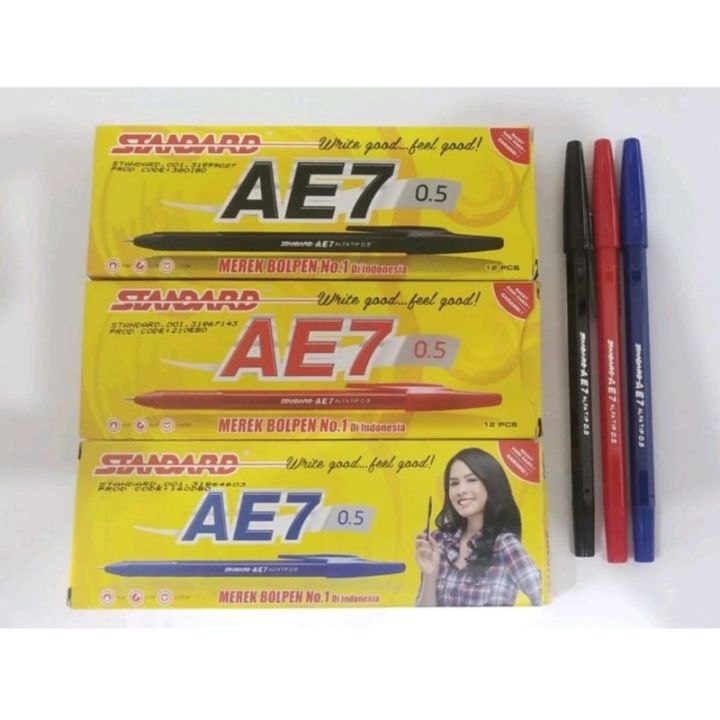 Pulpen standard AE7 0.5mm ( 12 pcs ) | Lazada Indonesia