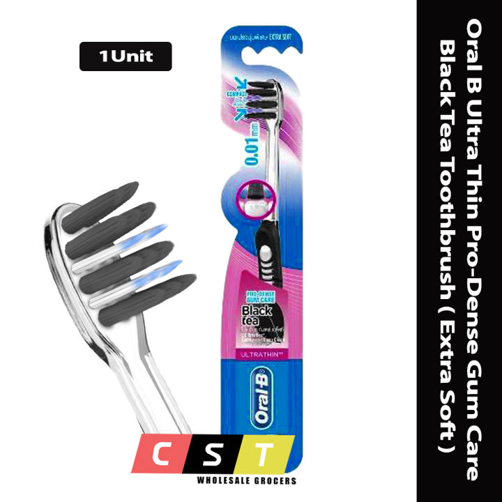Oral B Ultra Thin Pro-Dense Gum Care Black Tea Toothbrush (Extra Soft ...
