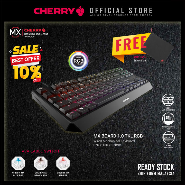 CHERRY MX BOARD 1.0 TKL RGB Wired Mechanical Gaming Keyboard | Lazada