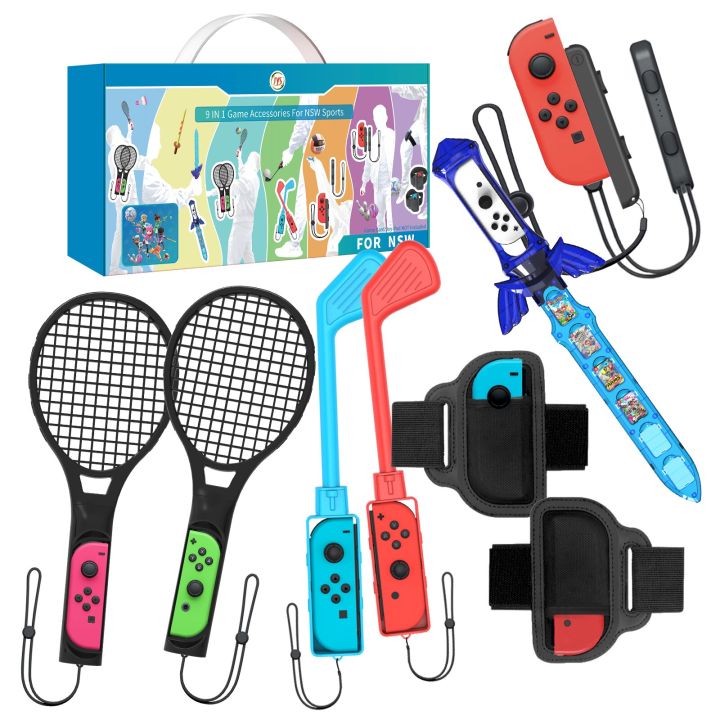 ชุดอุปกรณ์กีฬา9 In 1สำหรับ Nintendo Switch Sport อุปกรณ์เสริมและ ...