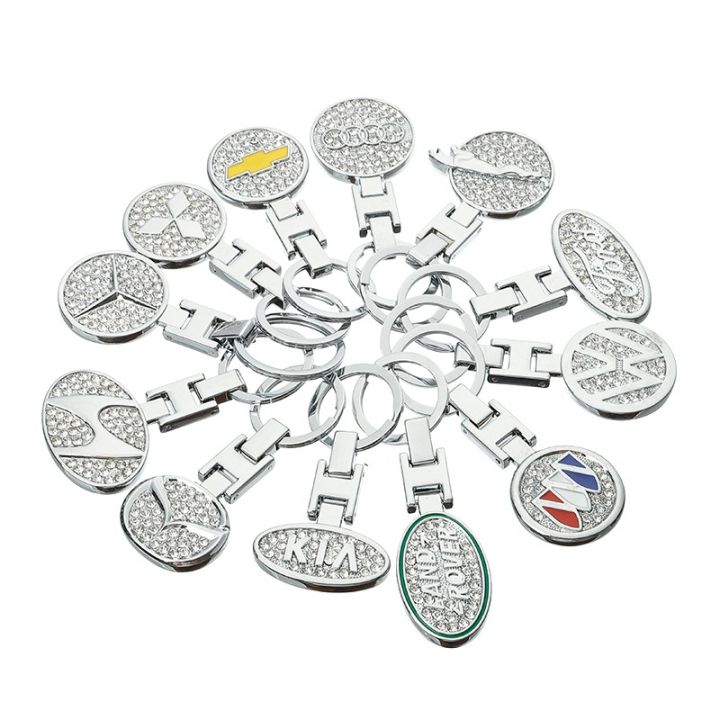 Car keychain diamond holder Car High Solid Stainless Steel 3D key chain ...