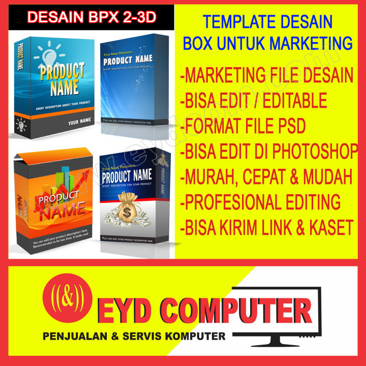 DESAIN COVER BOX 2-3D UNTUK MARKETING KOLEKSI TEMPLATE DESIGN GRAFIS ...