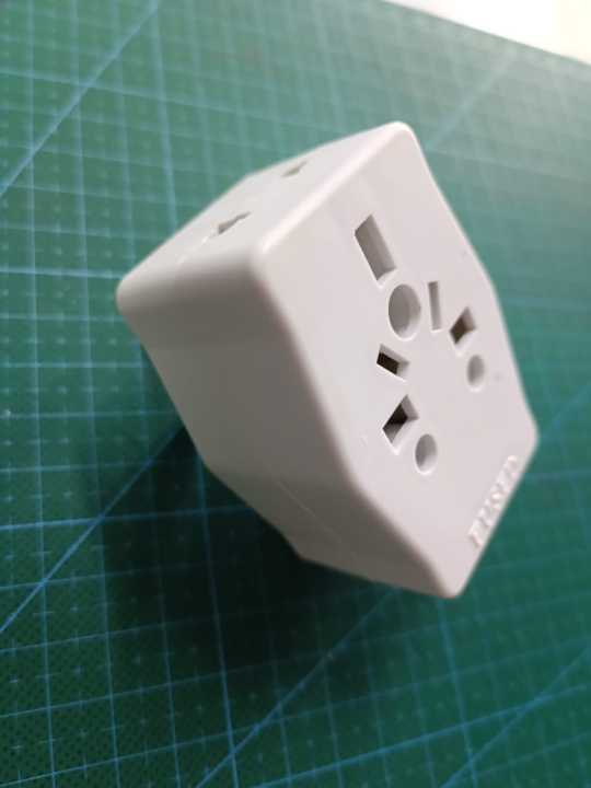 3 way multi adaptor universal round flat pin socket charger EU Neon ...