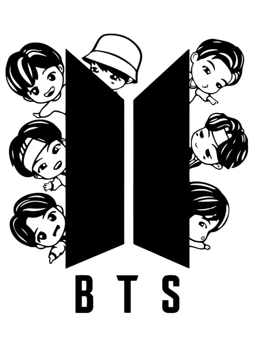 สติ๊กเกอร์ ตกแต่ง PVC วง BTS งานตัด ขนาด 20x23 ซ.ม. | Lazada.co.th