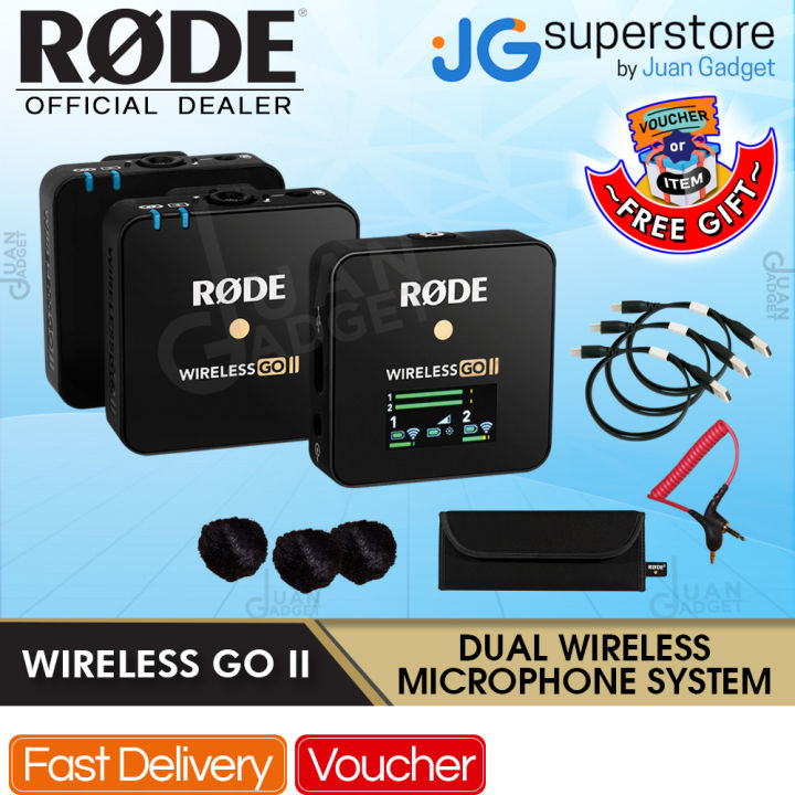RODE Wireless GO Gen 3 / GO II (Dual TX + RX) Ultra-Compact Microphone ...
