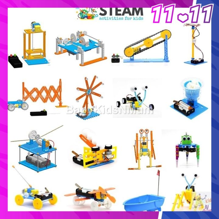 STEAM DIY Toy Robotic Kit DC Motors Electronic Assembly for Kids ...