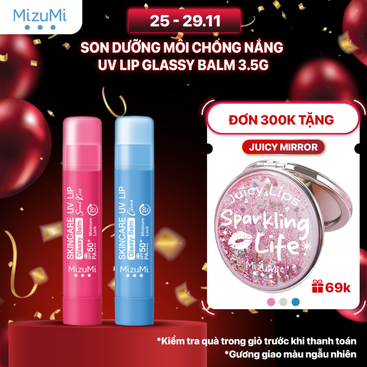 Son Dưỡng Môi Chống Nắng MizuMi Skincare UV Lip Glassy Balm Clear/Seoul Kiss 3.5g | Lazada.vn