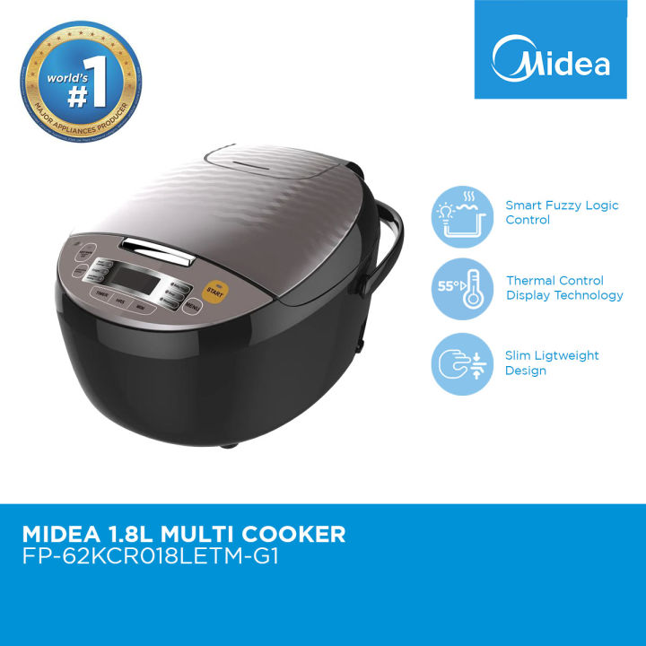 Midea Digital Rice Cooker with 8-Preset Function 1.8L Fast Cooking ...