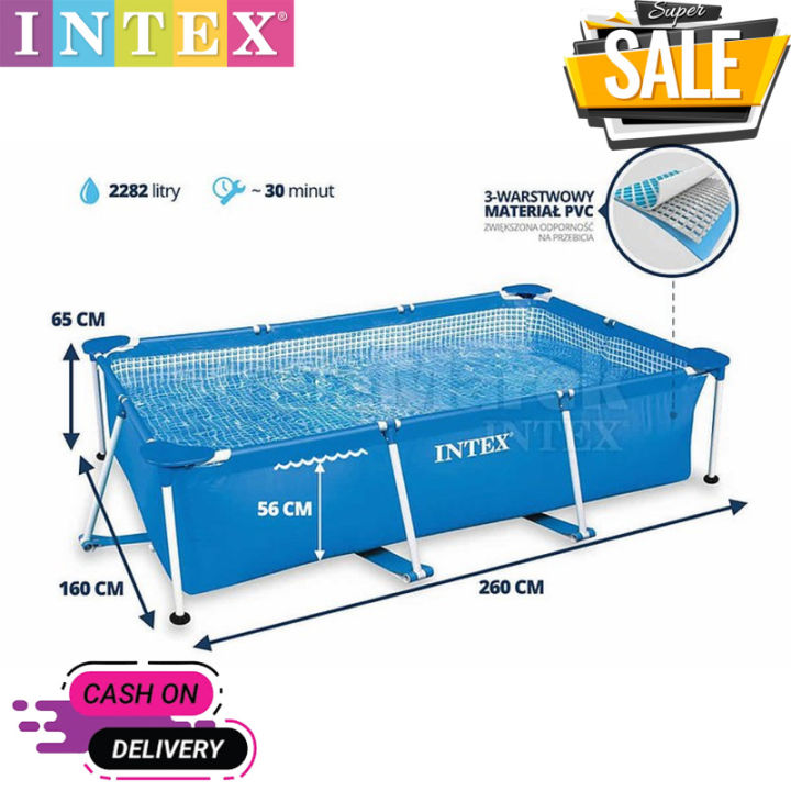 INTEX Steel Frame Swimming Pool Swimming Pool Adult Family Size ...