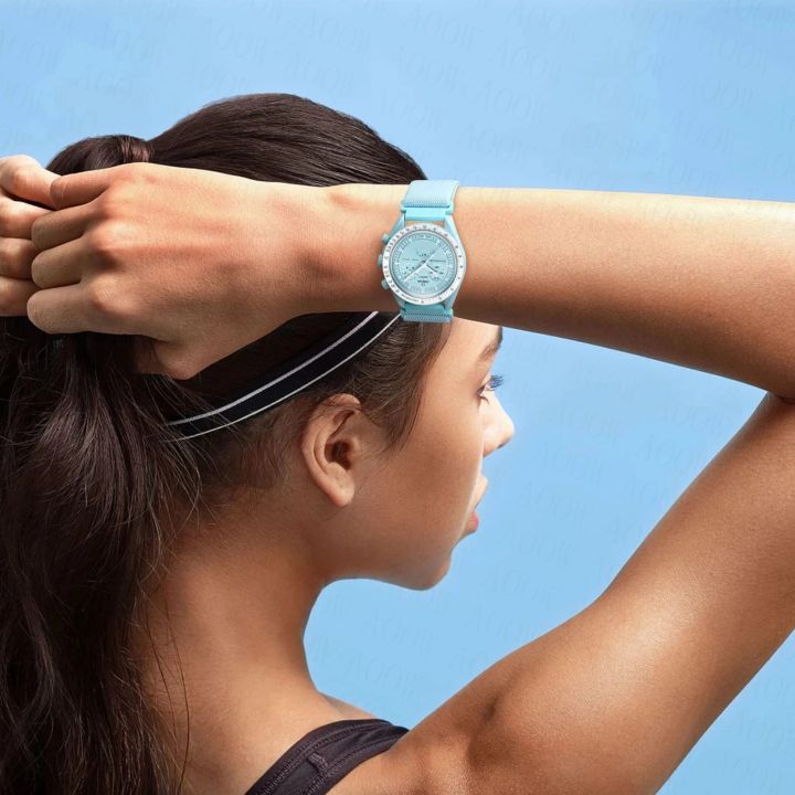 Dfbf สายไนลอน2ชิ้นสำหรับ Omega X Swatch Joint สายนาฬิกาข้อมือผู้ชาย ...