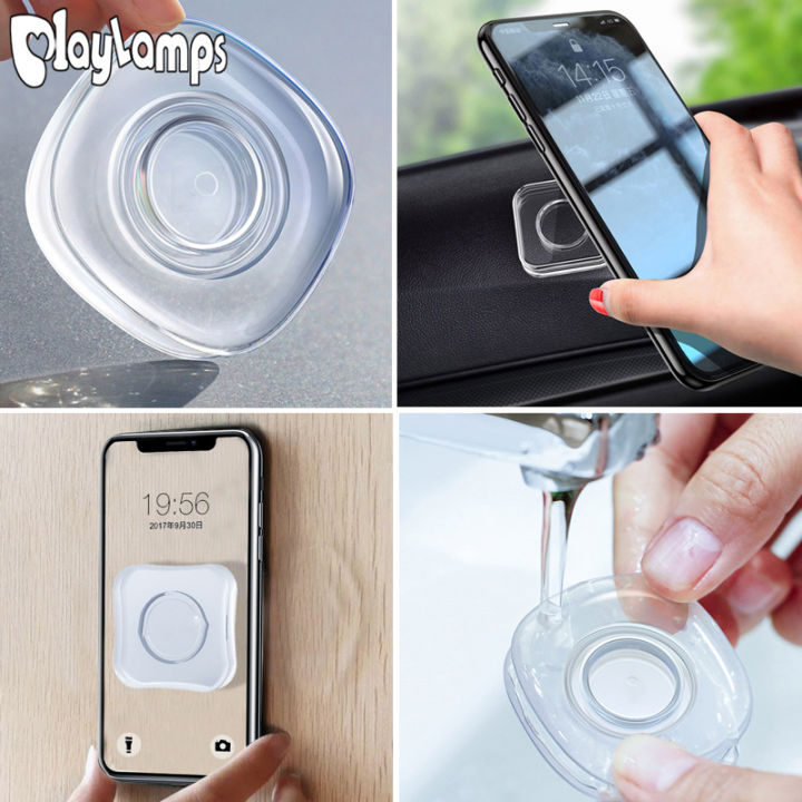Universal Nano Sticker Phone Stand Post Anywhere Wall Glass Car Wood ...