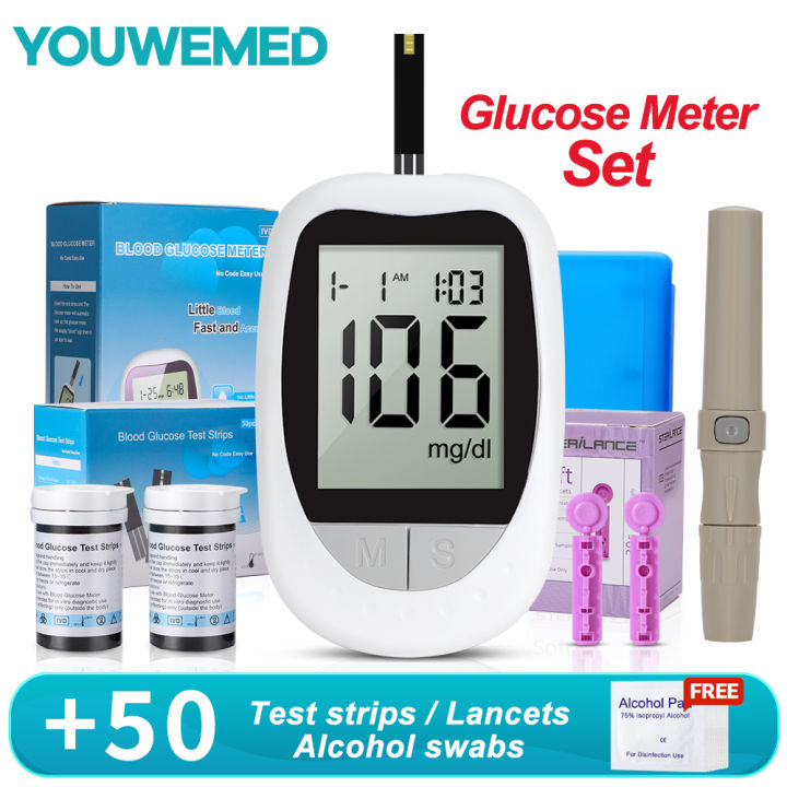 Blood Sugar Test Kit Original Glucometer Complete Set With 50pcs ...