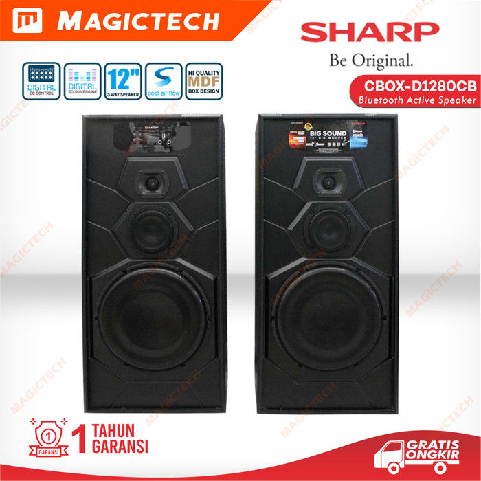 SPEAKER AKTIF SHARP STEREO CBOX-D1280CB 12 Inch Bluetooth | Lazada ...