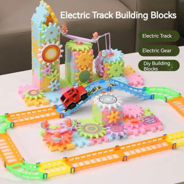 Building Blocks Gear Cogs Toy Electric Brick Building Gears Toy Set ...