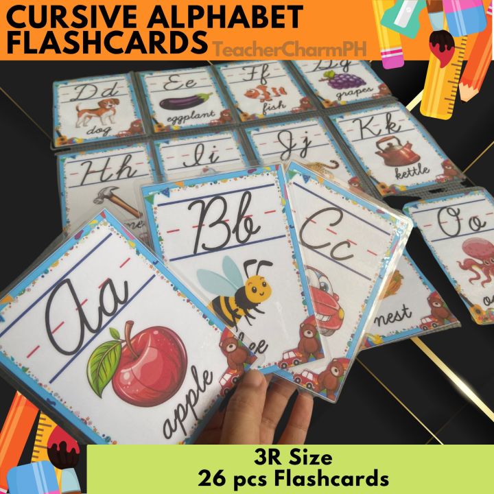 CURSIVE ALPHABET Laminated Educational Flashcards 26pcs. | Lazada PH