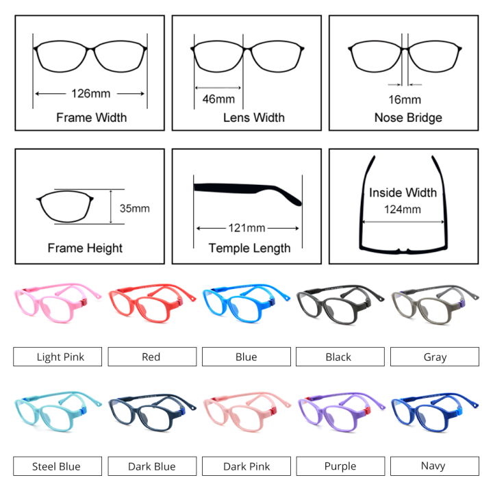 Unbreakable Flexible Kids Glasses Frames Boy Girl Child Square Eyeglass ...