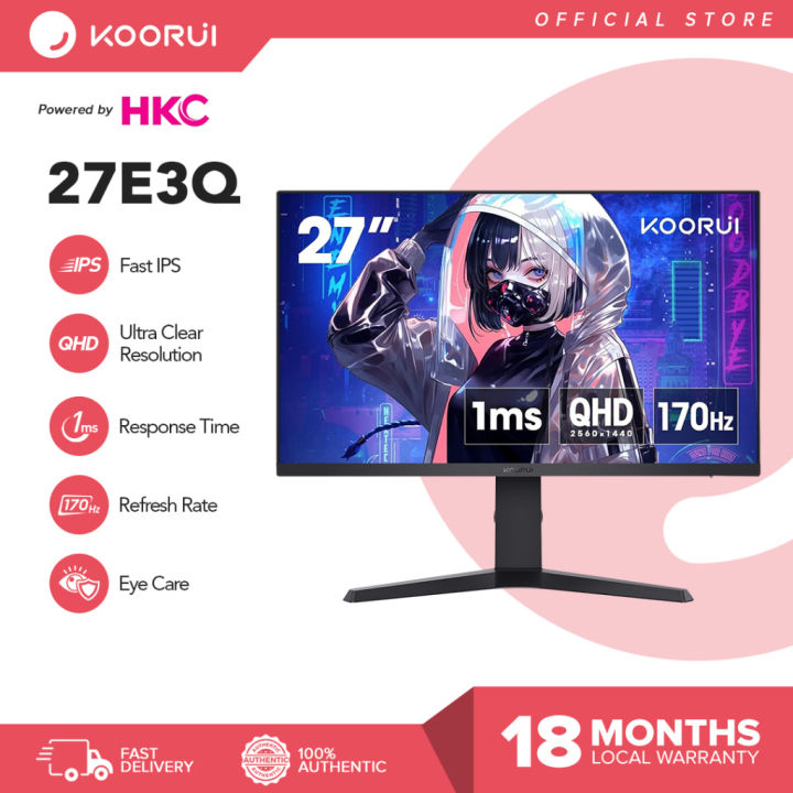 Koorui 27e3q Powered By Hkc, Ips Qhd 2560 X 1440 170 Hz Hdr 400, Gaming ...