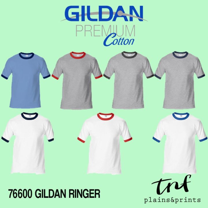 TNF Plains: 76600 Gildan Premium Cotton Adult Ringer T-Shirt | Lazada PH